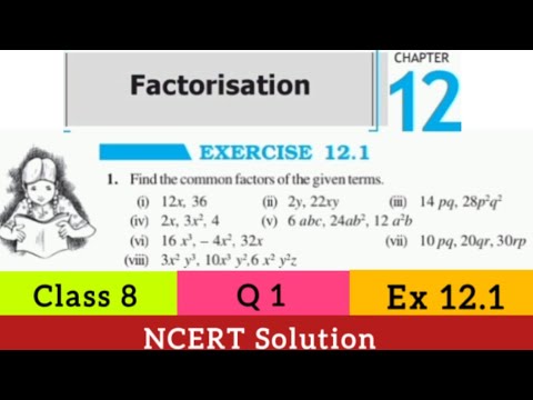 "Class 8 Maths | Q 1 Ex 12.1 | Chapter 12 Factorisation" - YouTube