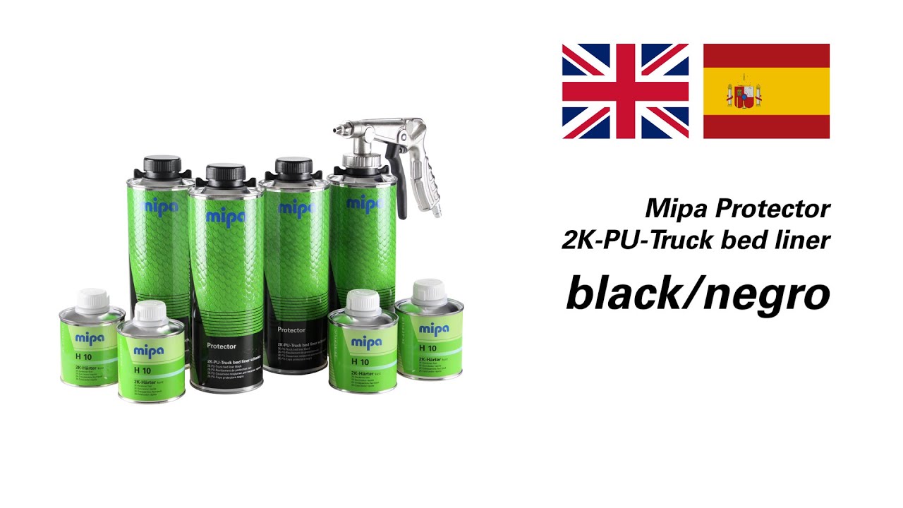 Mipa Protector 2K-PU-Truck bed liner black / negro ( english / espagnol ...