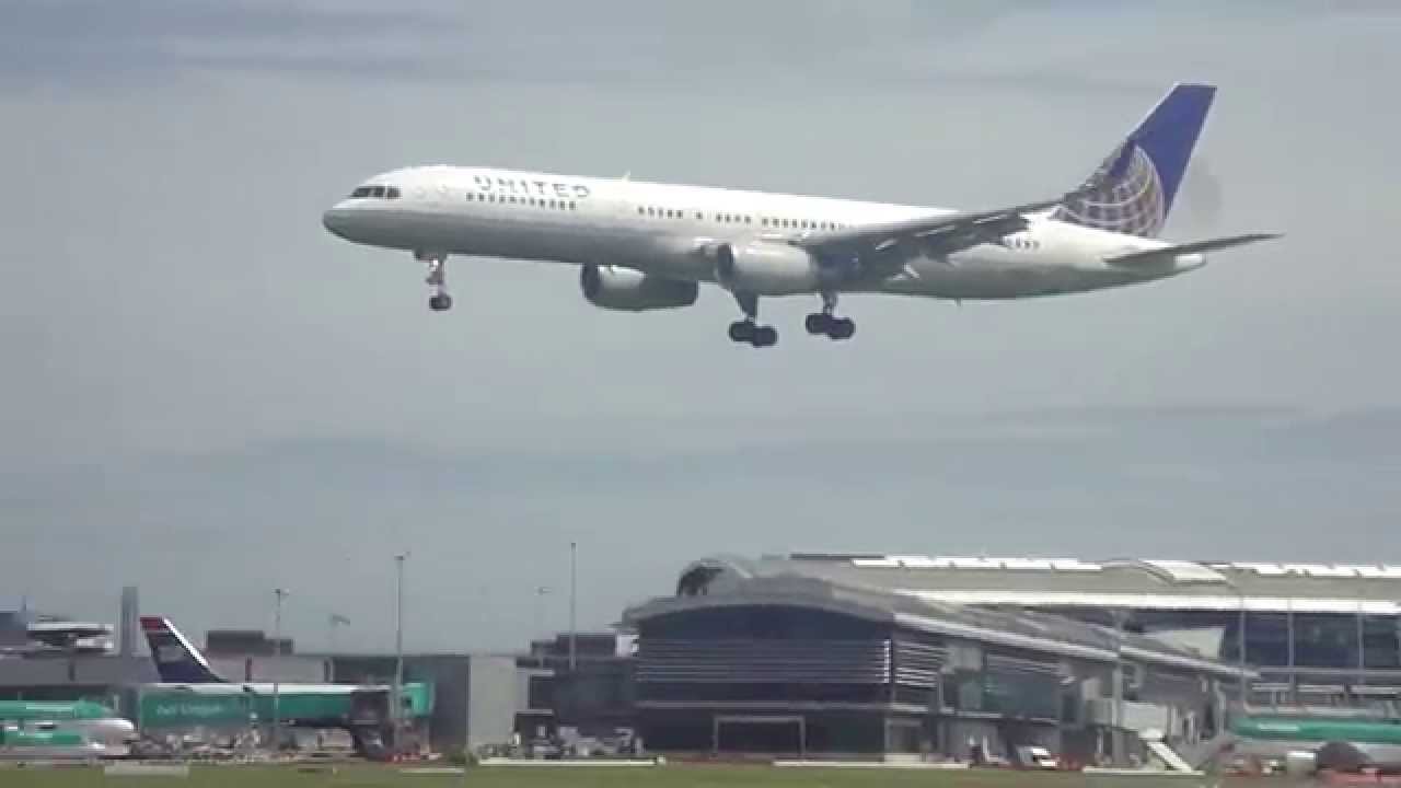 United Airlines Boeing 752 landing at Dublin Airport - YouTube