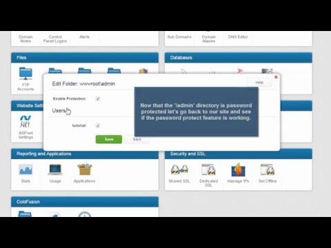 Manage Password Protect Feature via WCP Control Panel with Hostek.com - YouTube