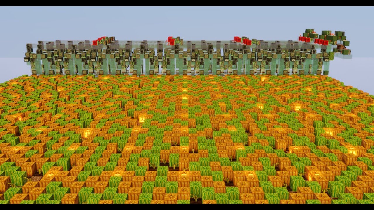 Modernized Flying Machine Melon Pumpkin Farm Minecraft 1.17-1.19+ - YouTube