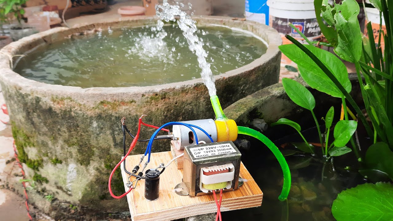 How to make the smallest water pump at home - diy water pump using mini ...