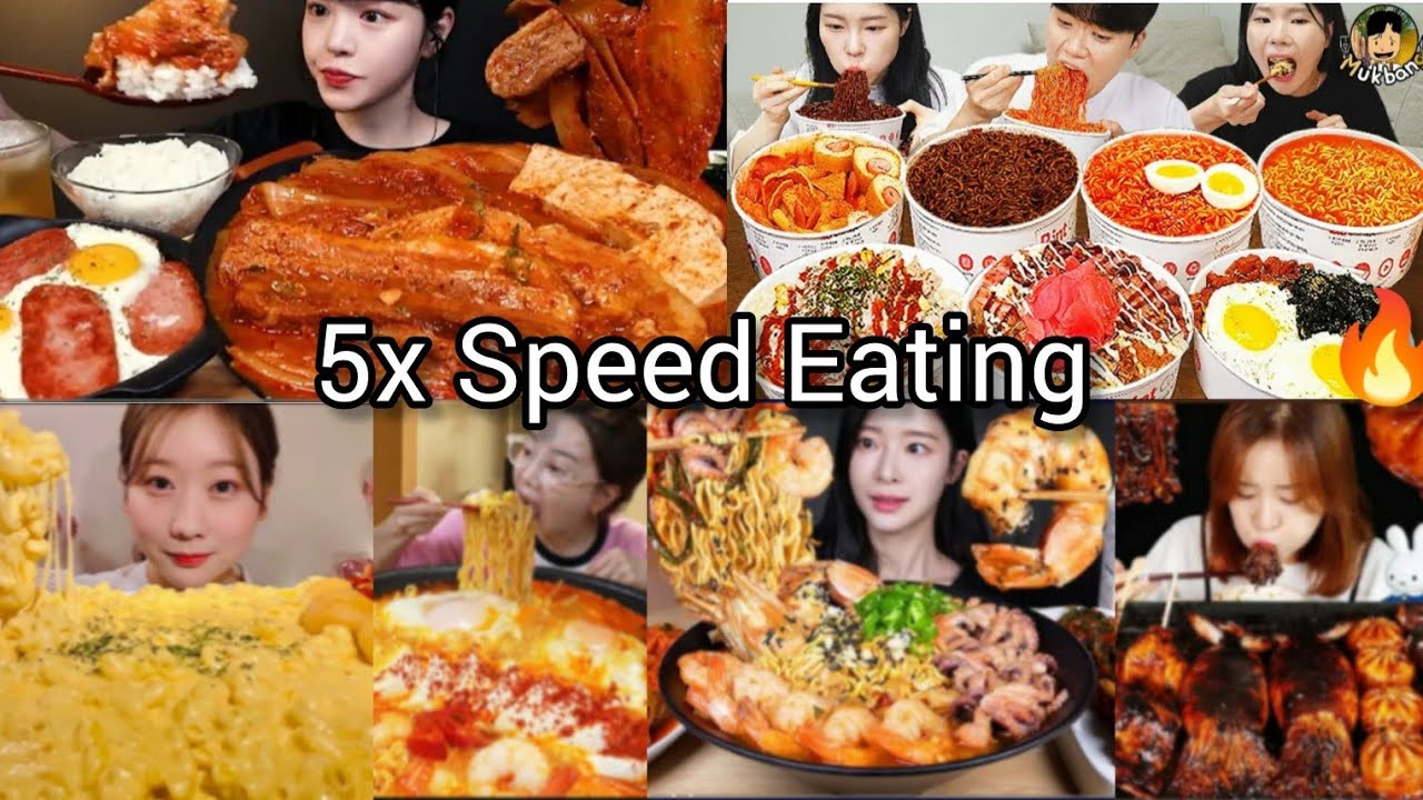 5x Speed Eating Sound | BEST FOOD COMPILATION | ASMR MUKBANG ...