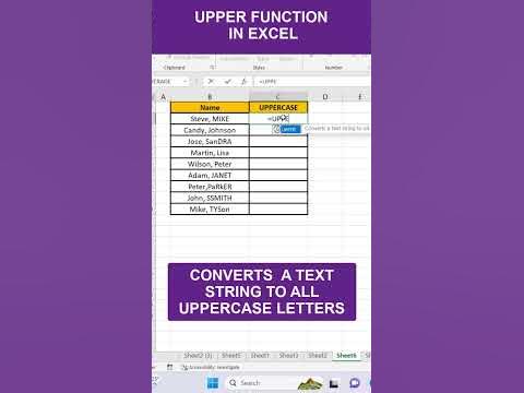 UPPER Function in Excel #excelshorts #shorts #exceltips #exceltutorial - YouTube