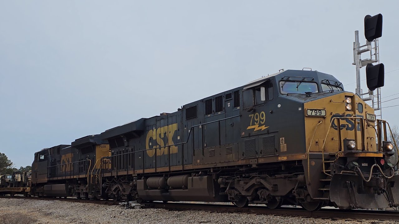 CSX Military Movement Train S455 through Opelika, Lee County AL 4K ...