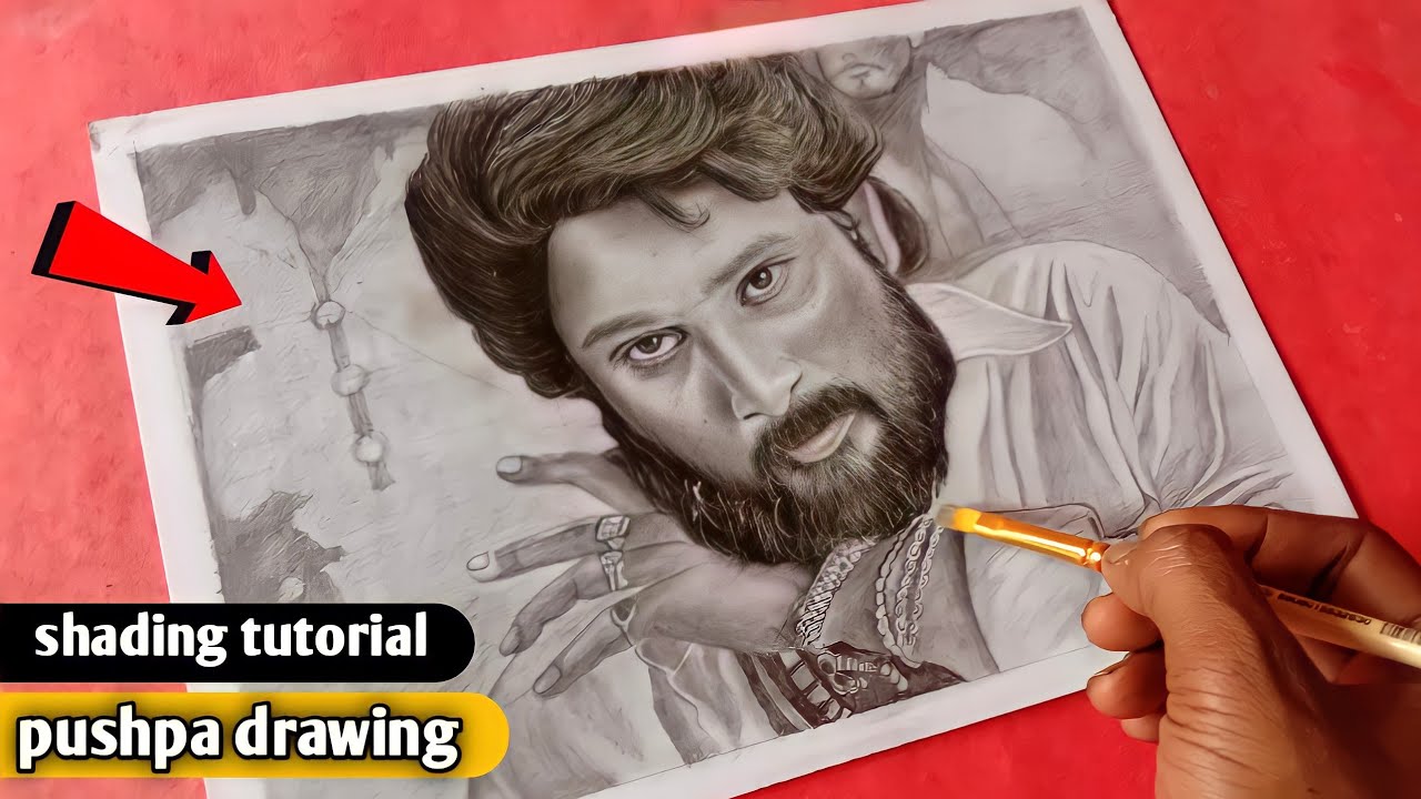 How to draw pushpa (Allu Arjun) shading tutorial lesson 4 - YouTube