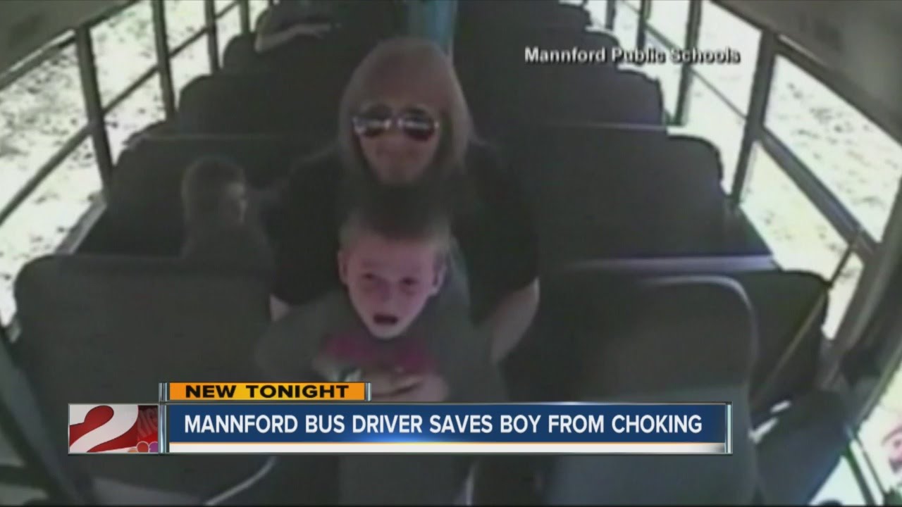 Boy saved from choking by Mannford bus driver - YouTube
