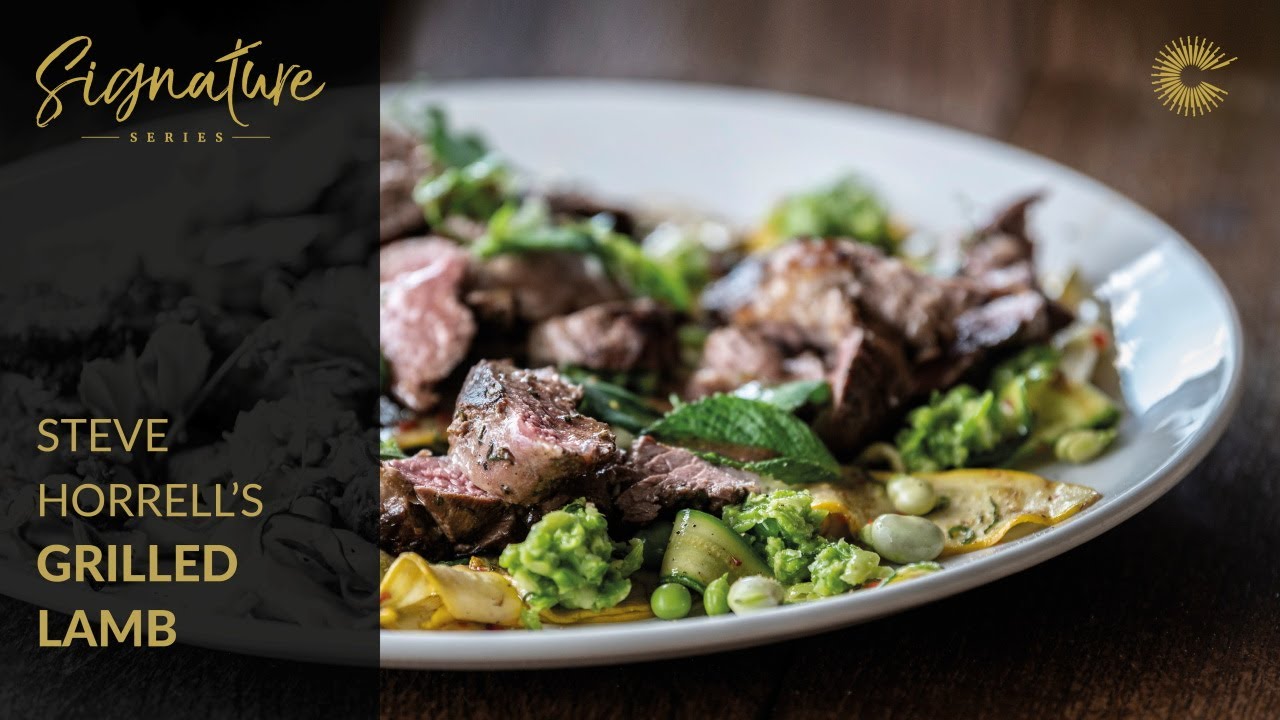 Steve Horrell's Grilled Lamb Leg with Courgettes, Peas, Broad Beans ...