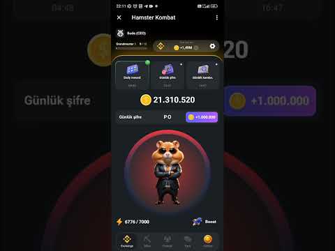 Hamster Kombat Günlük Şifre nasıl alınır? 23 Haziran günlük bonus 1 milyon #hamsterkombatdailycipher