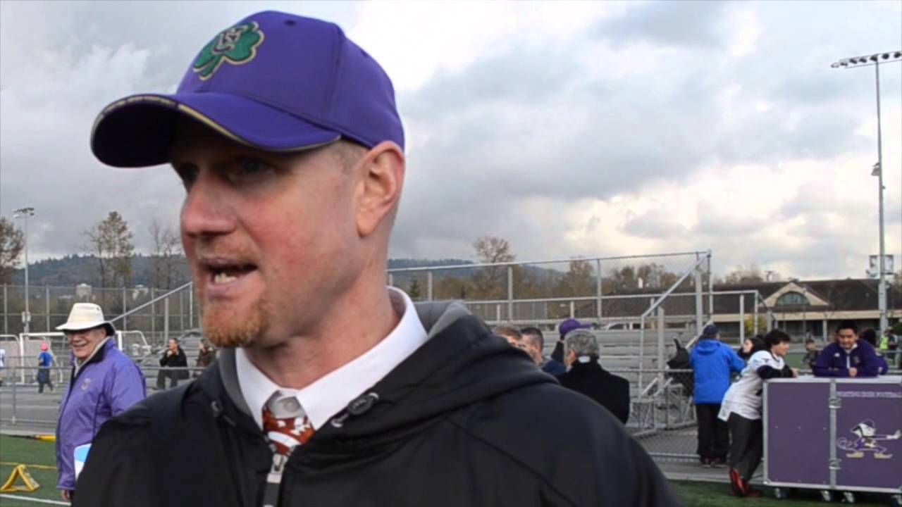 Vancouver College coach Todd Bernett speaks after winning the 58th ...