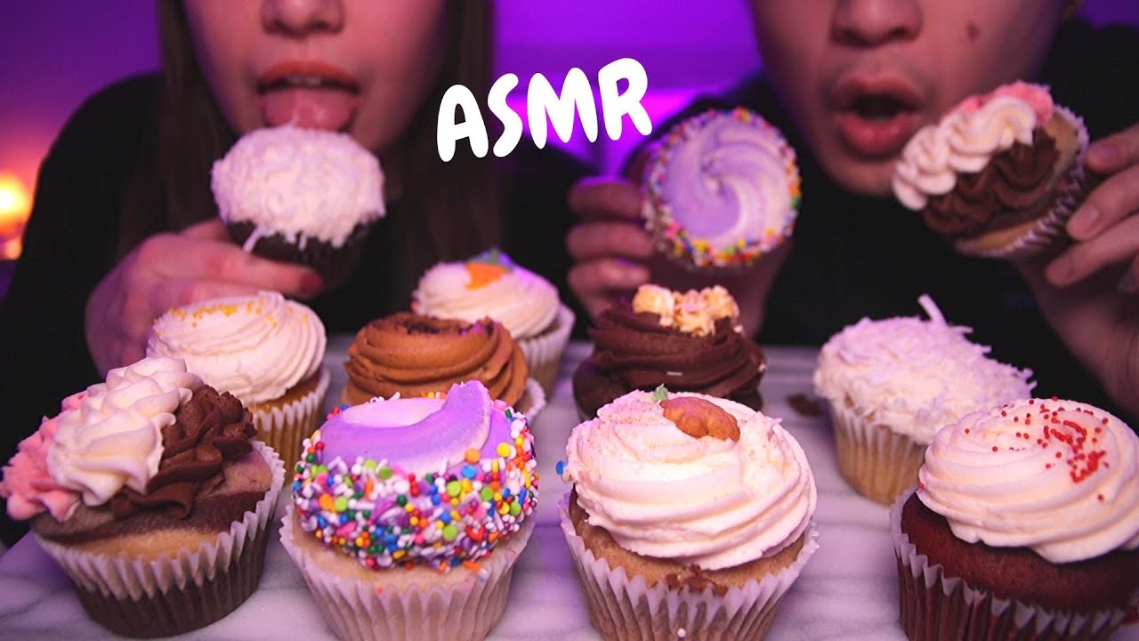 ASMR Cupcake Mukbang 🍰 [Soft Eating Sounds] MUKBANG (No Talking) ASMR ...