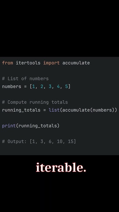 Python Trick Using Itertools Accumulate For Running Totals And More Youtube