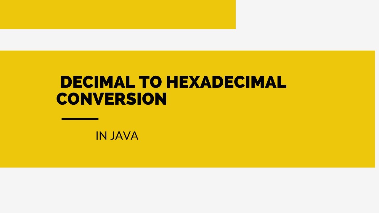 Decimal To Hexadecimal Conversion In Java Sb Codes Java Recursion 8104