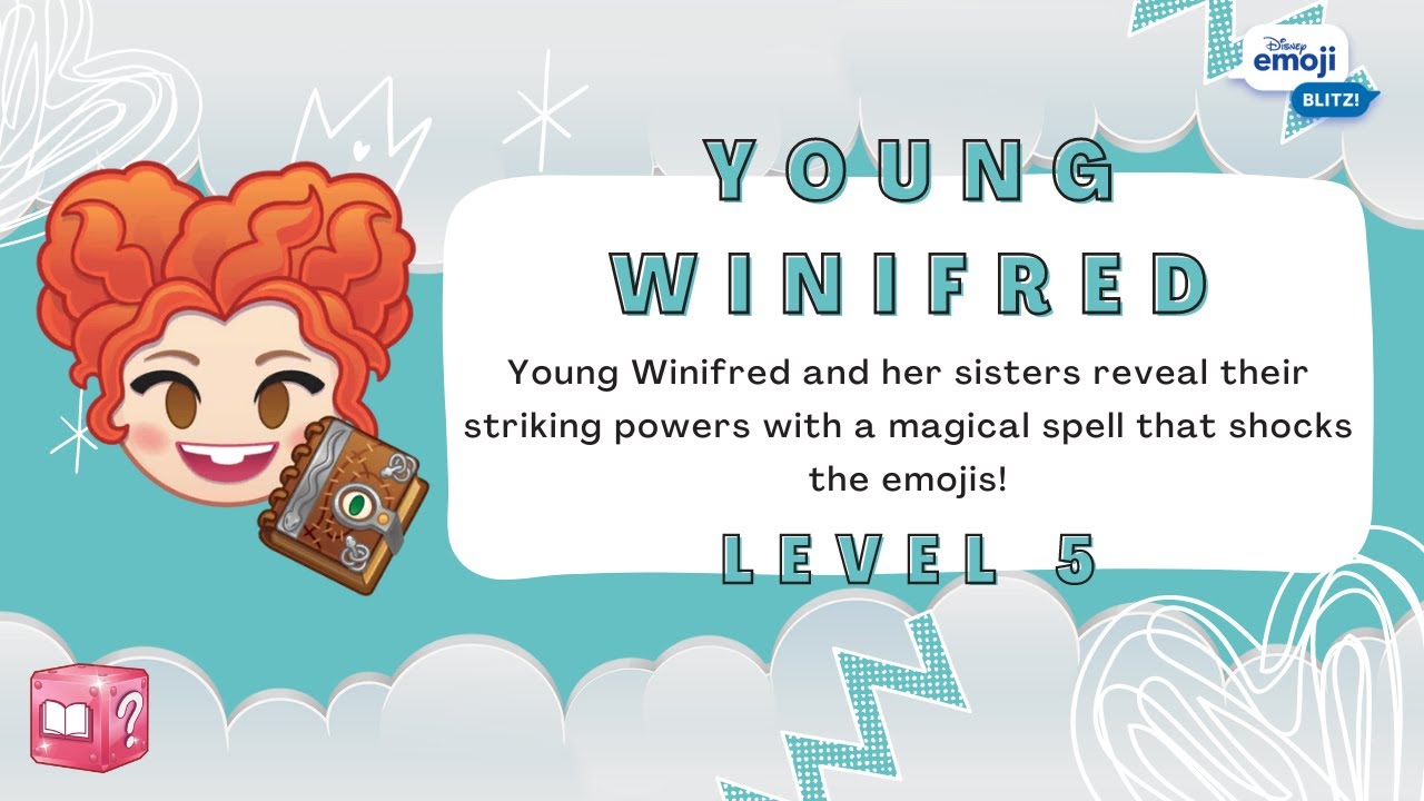 Disney Emoji Blitz - Young Winifred (Level 5) - Hocus Pocus - Story Emoji - YouTube