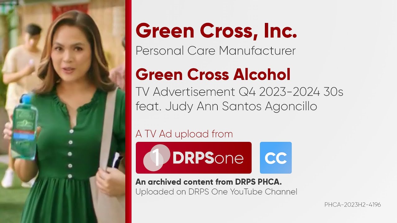 Green Cross Alcohol TV Ad Q4 2023-2024 30s with Judy Ann Santos ...