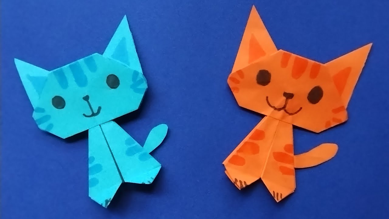 Cute Paper Cat || Origami cat easy step by step || Paper Cat - YouTube