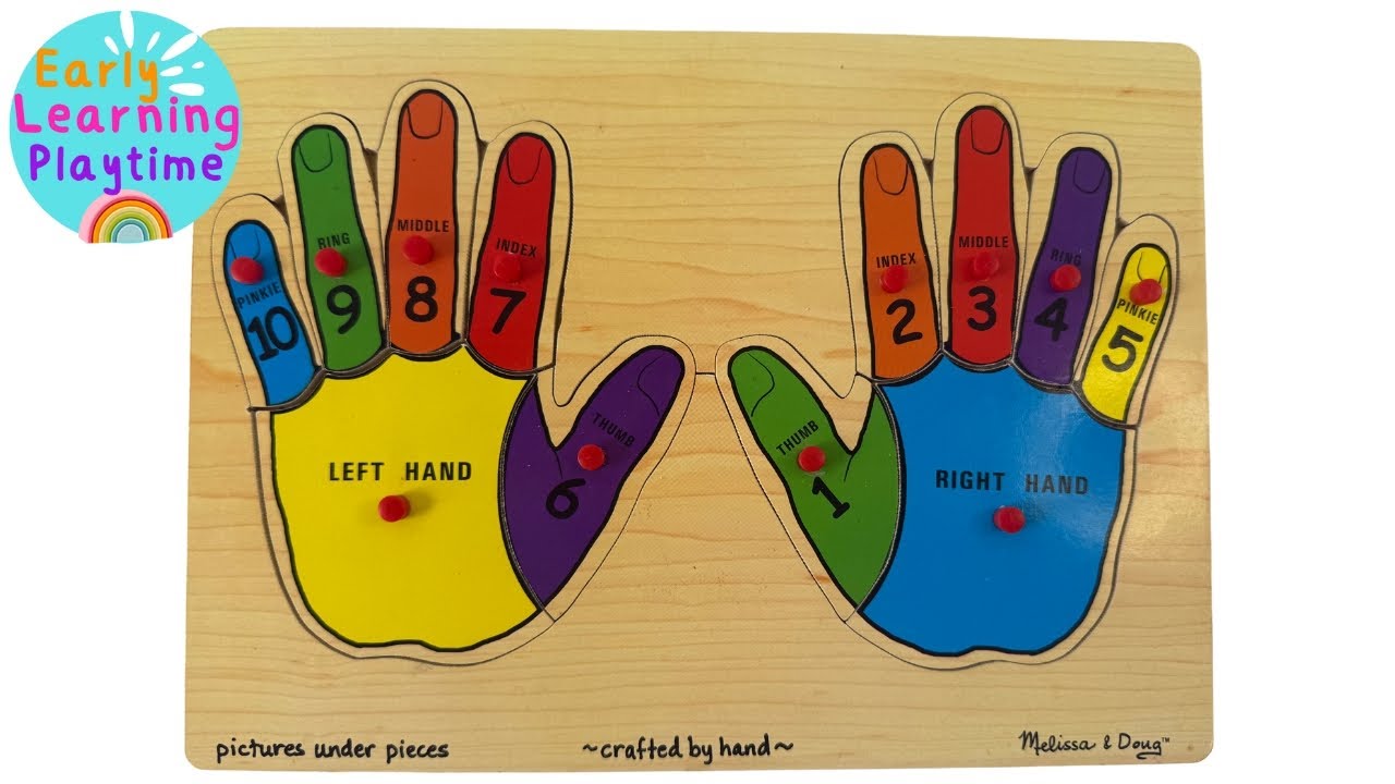 Learn Colors and Counting with Melissa & Doug Hand Puzzle for Kids ...