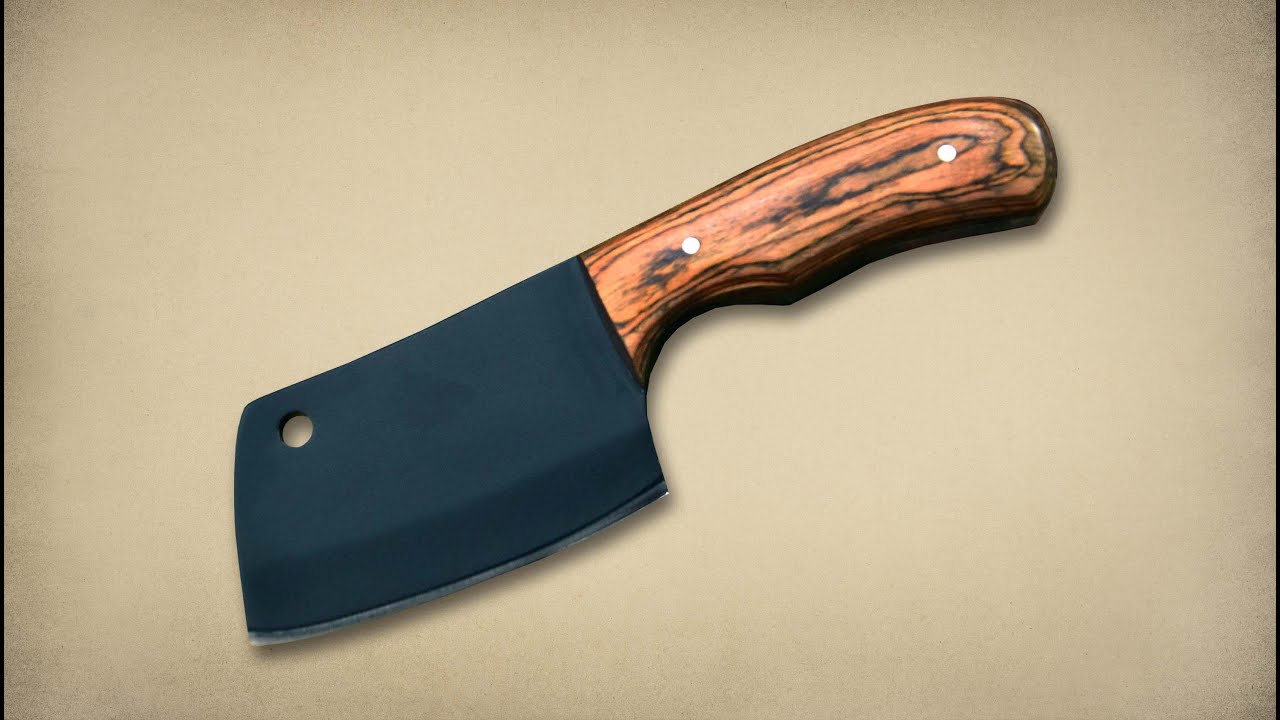 Mini Cleaver 1095 High Carbon Steel Black Coated Cleaver Hunting Knife ...