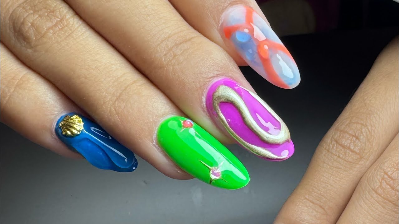 Uñas con diseños ABSTRACTOS Y RELIEVES - YouTube