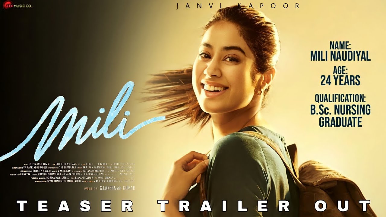 MILI First Look Teaser Trailer Out | Janhvi Kapoor | Sunny Kaushal ...