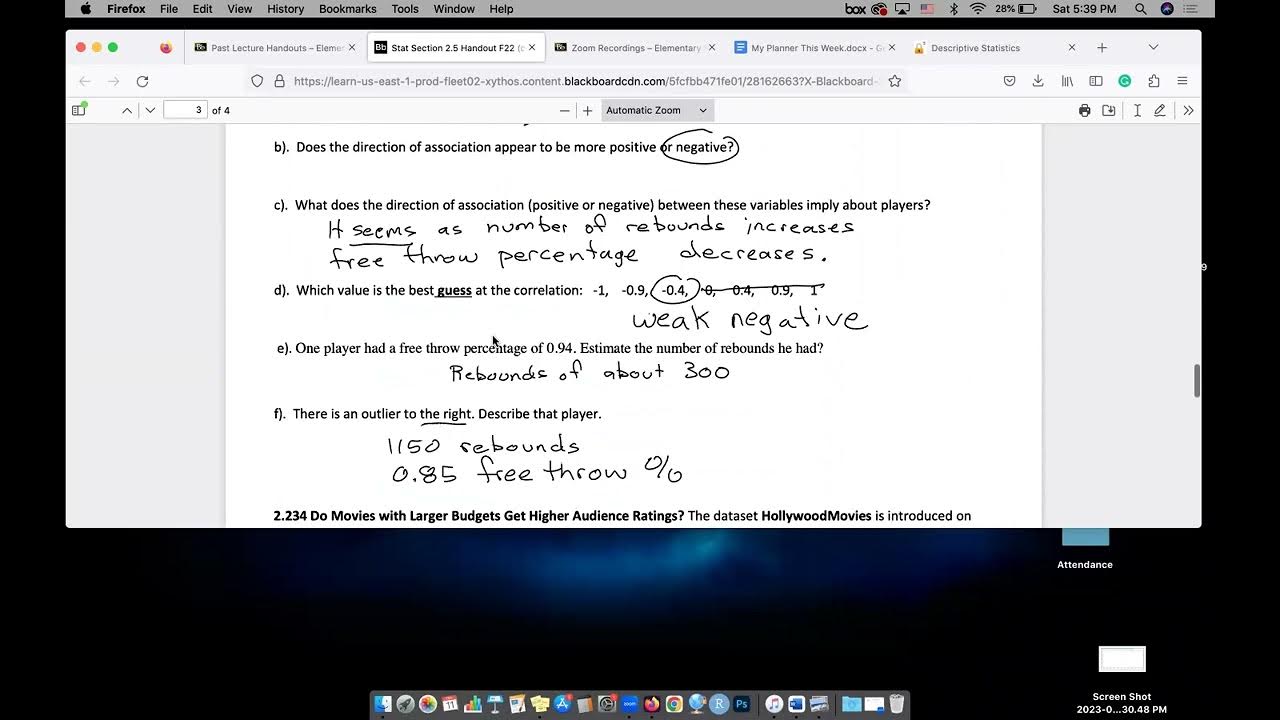 StatKey 2.5 Correlation Two Quant. Variables - YouTube