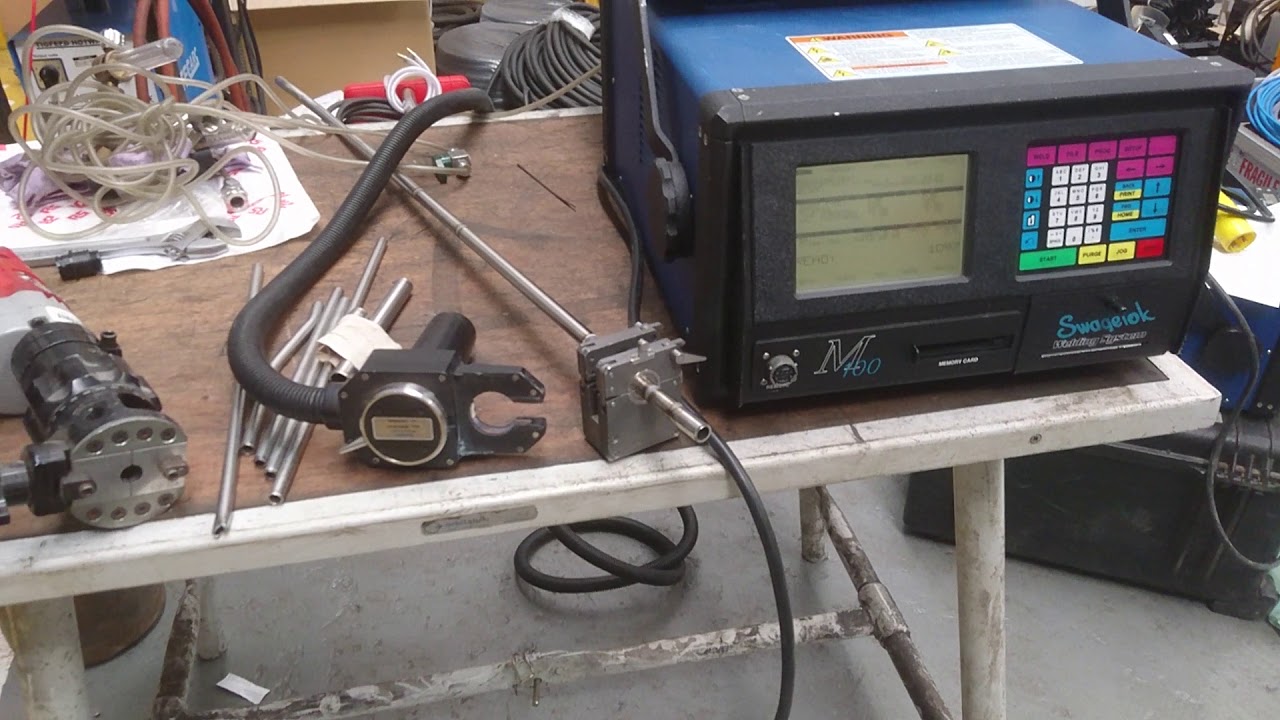 Orbital GTAW Tube Welding with Swagelok SWS M100-1 Power Supply and 5H Weld Head - YouTube