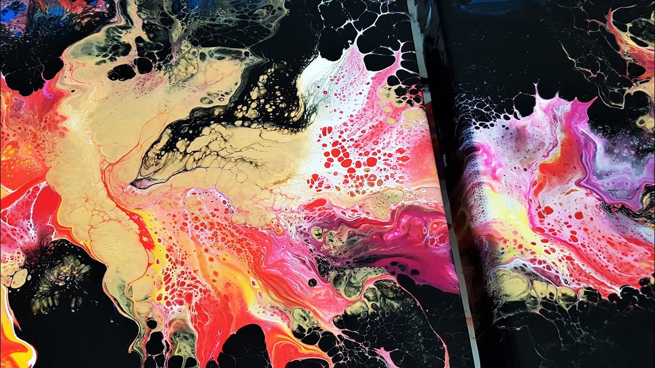 Dutch Pour with BLACK Negative Space MUST SEE😱 Acrylic Pouring | Easy Fluid Painting Technique ...