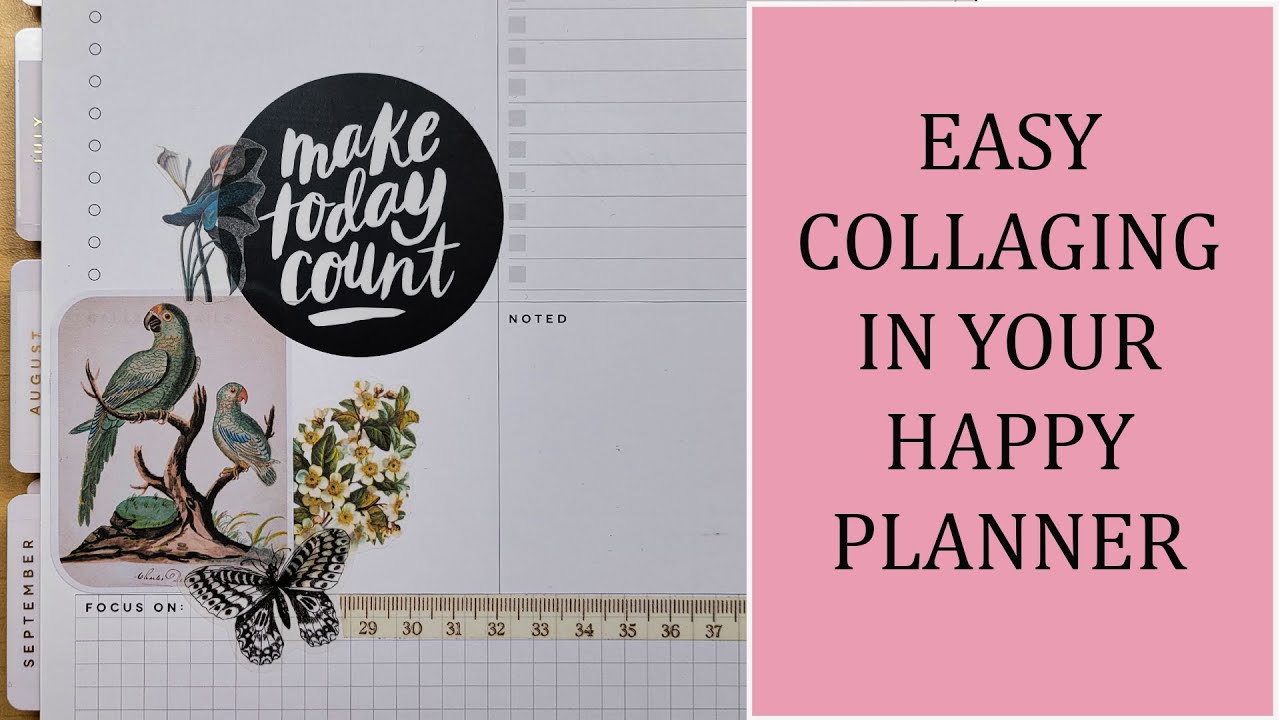 Small Collaging on September Happy Planner Pages / Collage Art Ideas ...
