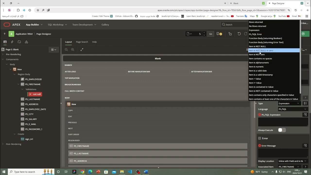 validation not null - YouTube