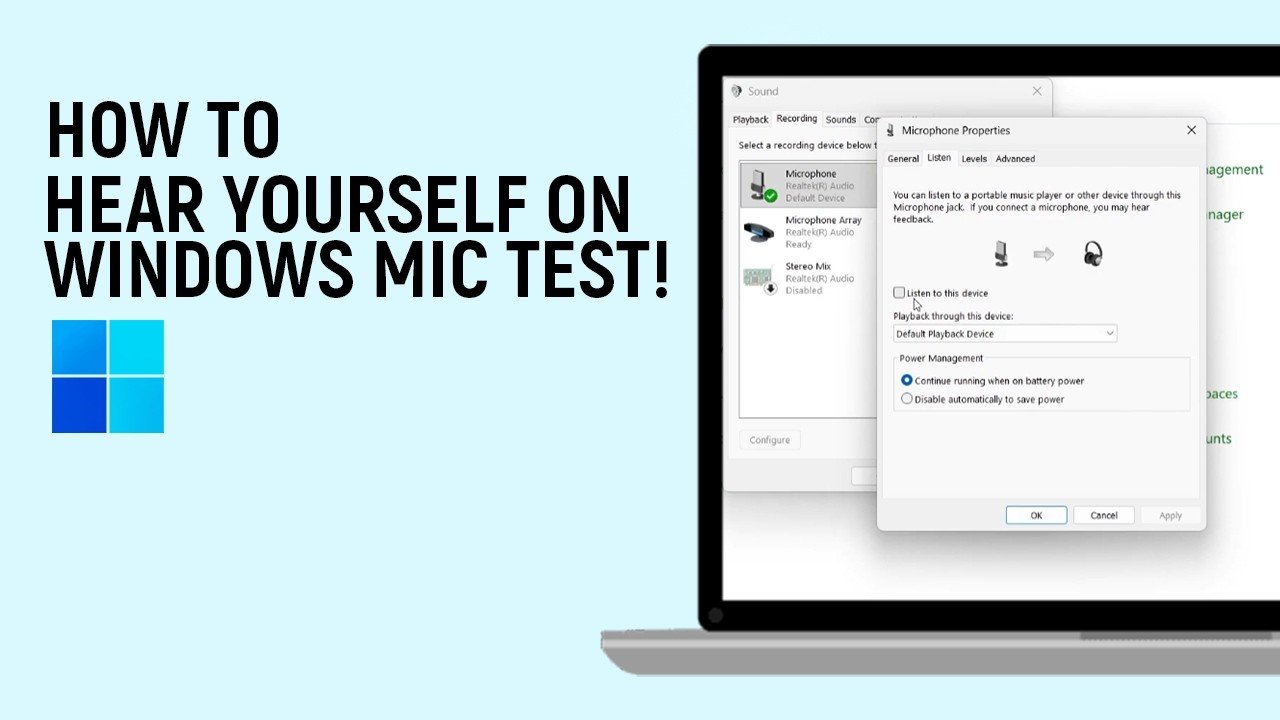 How to Hear Yourself on Windows Mic Test - YouTube