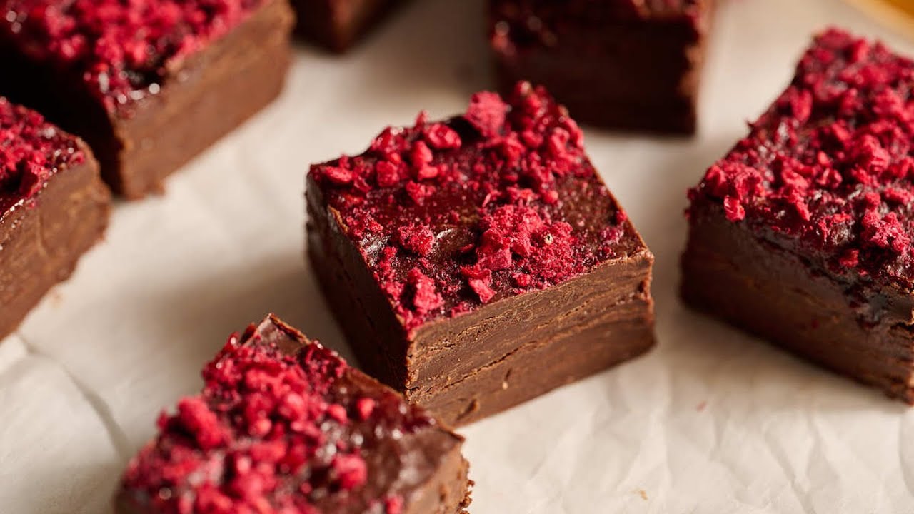 Dark Chocolate Raspberry Fudge Recipe - YouTube