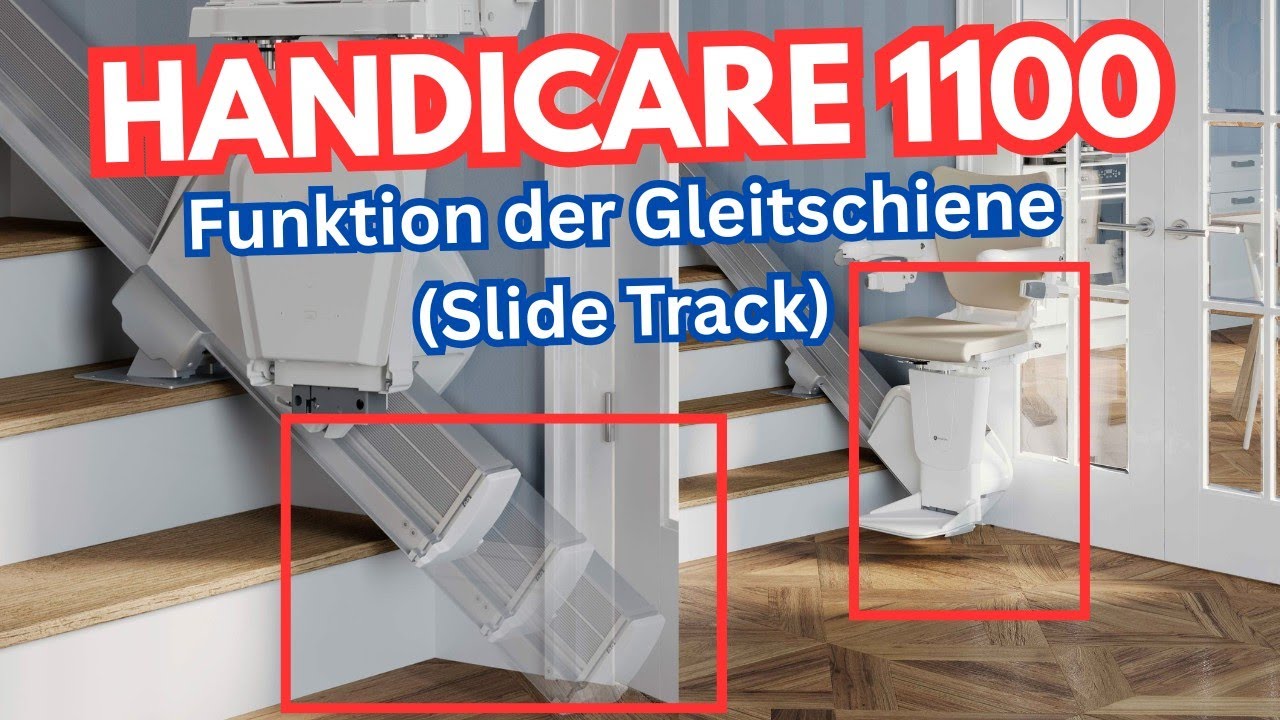 Handicare 1100 Funktionsweise der Gleitschiene (Slide Track) - YouTube