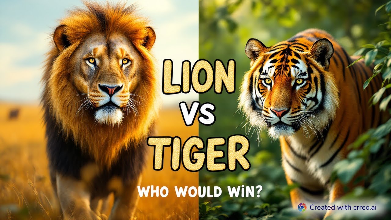 Lion vs Tiger for Kids – Who Would Win? | Learn Animal Names & Spelling ...