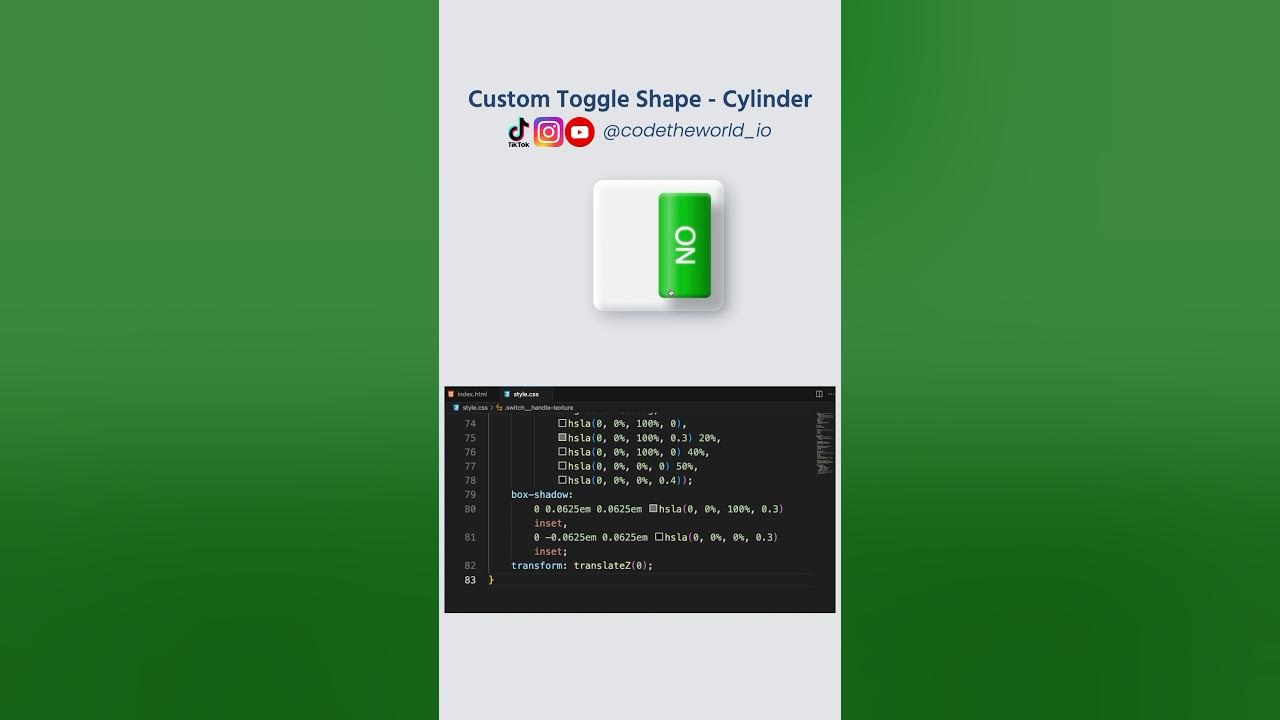 Custom Toggle Shape Cylinder Programming Coding Html Code Htmlcss Programmingtutorial