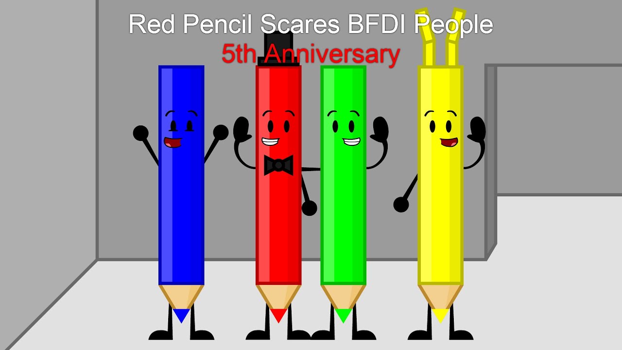 Red Pencil Scares BFDI People 5th Anniversary - YouTube