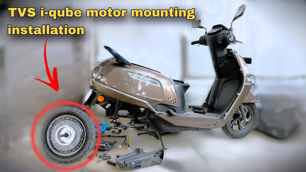 TVS I-Qube electric scoter BLDC motor installation review video in ...