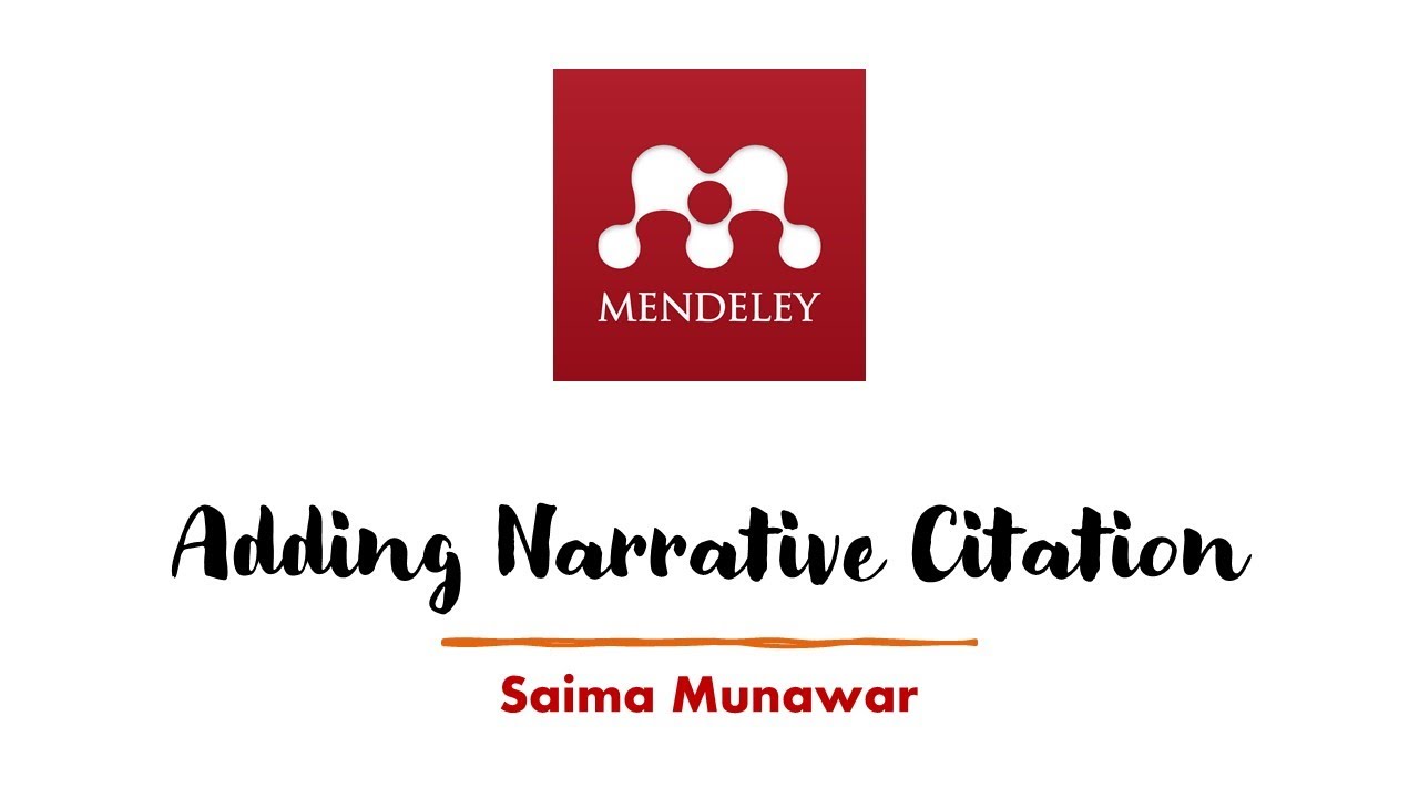 Mendeley Desktop: Narrative citation - YouTube