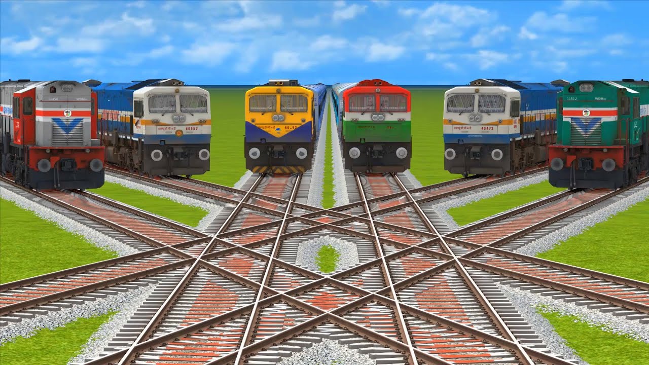 6 Train Crisscrossed | Indian Railways | Diesel Transporting Train ...