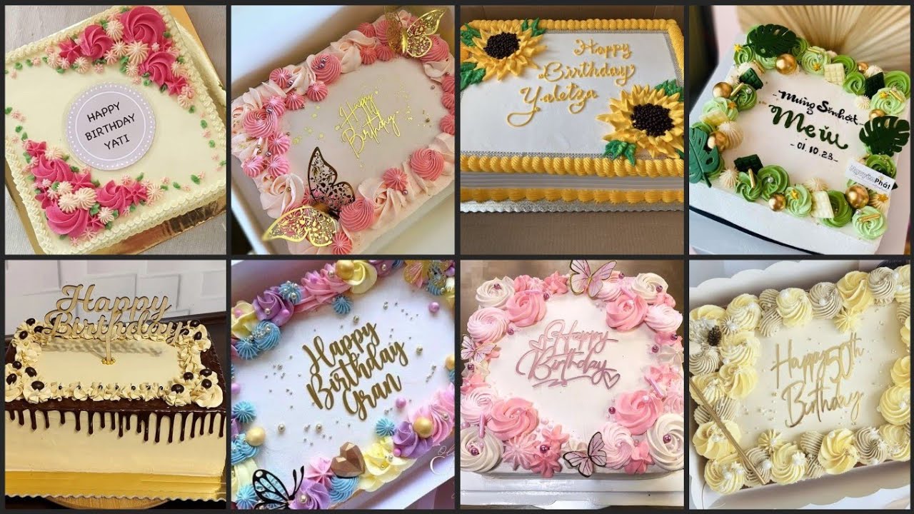 Square/Rectangle Shape Cake Decoration ideas 2024 || Best Square Shape ...