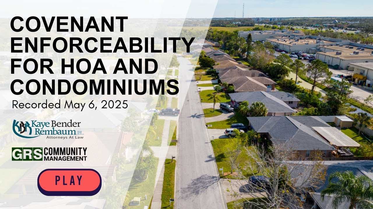 Covenant Enforcement for Community Associations | Recorded May 6, 2025 ...