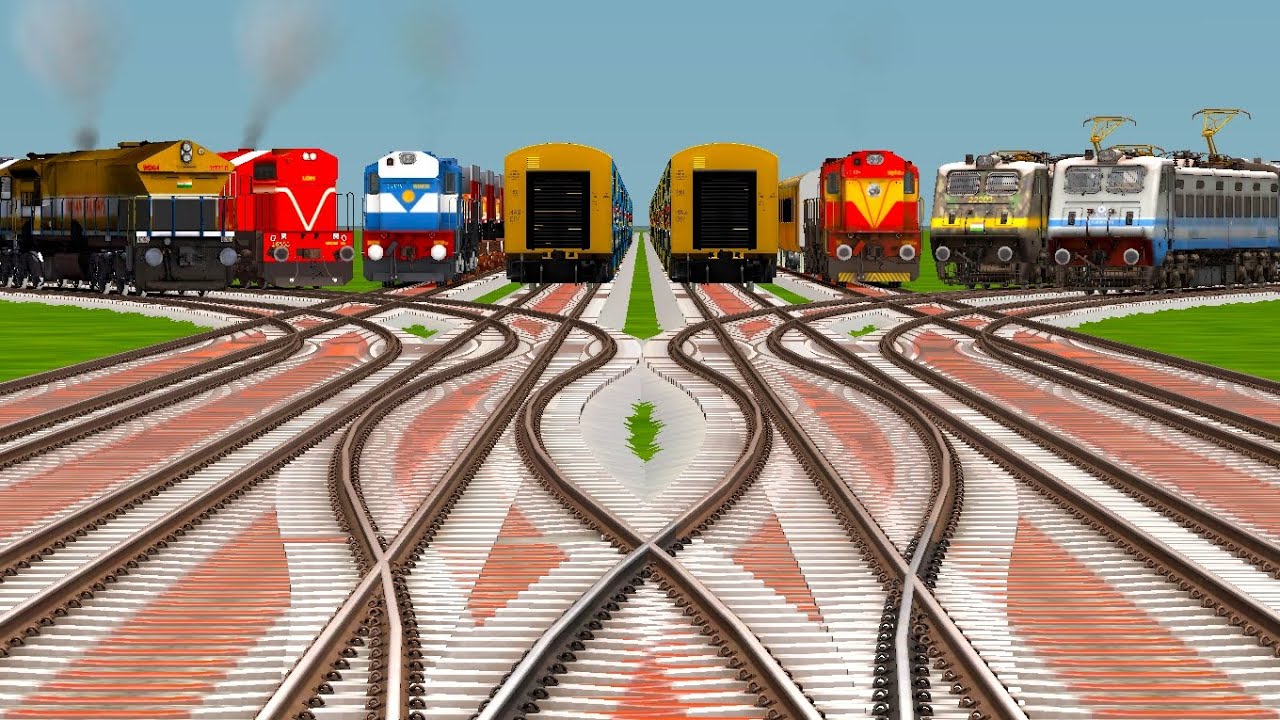 8️⃣ Trains Back To Back On Bumpy Funny Railroad Tracks Risky Railroad ...