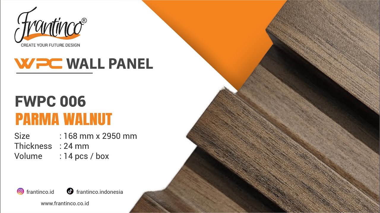 FWPC 006 PARMA WALNUT I FRANTINCO WPC WALL PANEL WOODGRAIN SERIES - YouTube