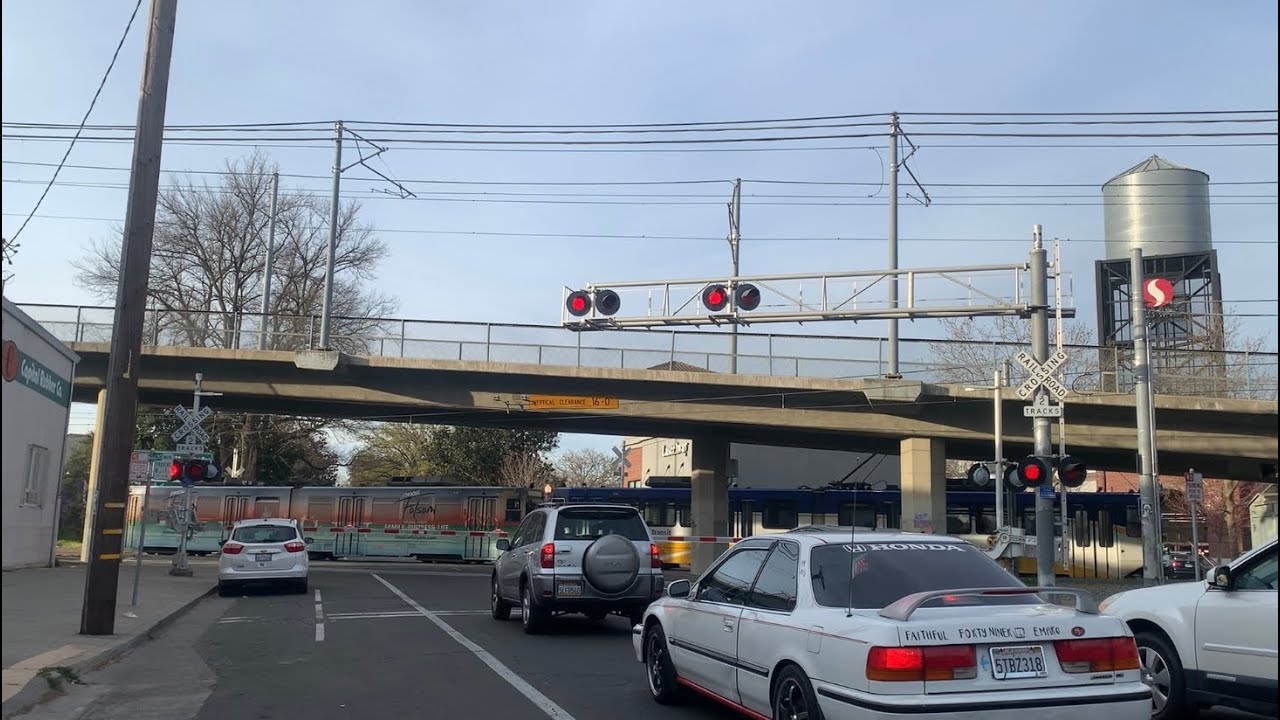 SACRT 131 Blue Line Light Rail Train Outbound, 19th Street Railroad ...