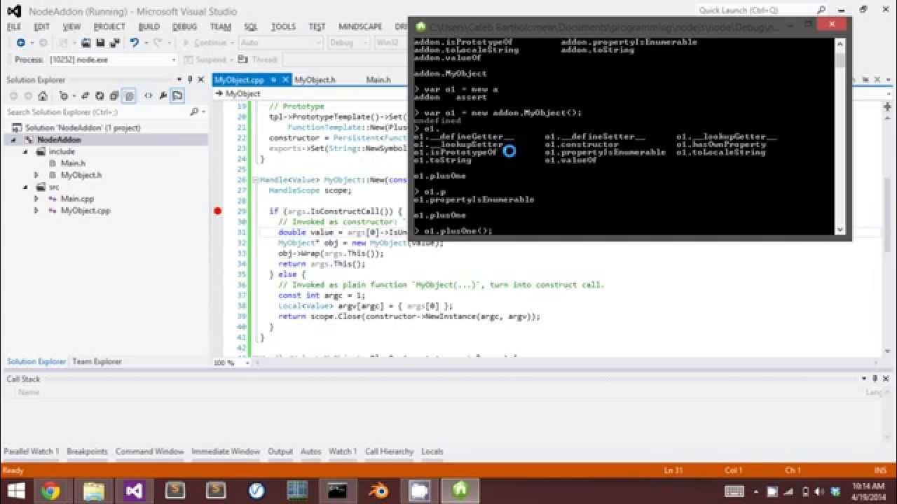 How to setup Visual Studio to write Node.js C++ Addons - YouTube