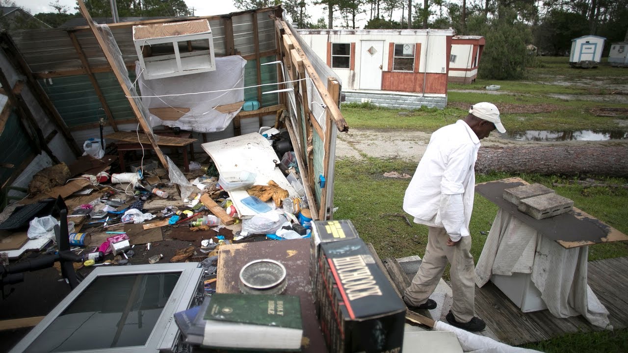 Mobile home explodes around Newport, NC man during Hurricane Florence ...