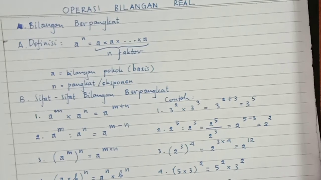 OPERASI BILANGAN REAL Tentang BENTUK PANGKAT - YouTube