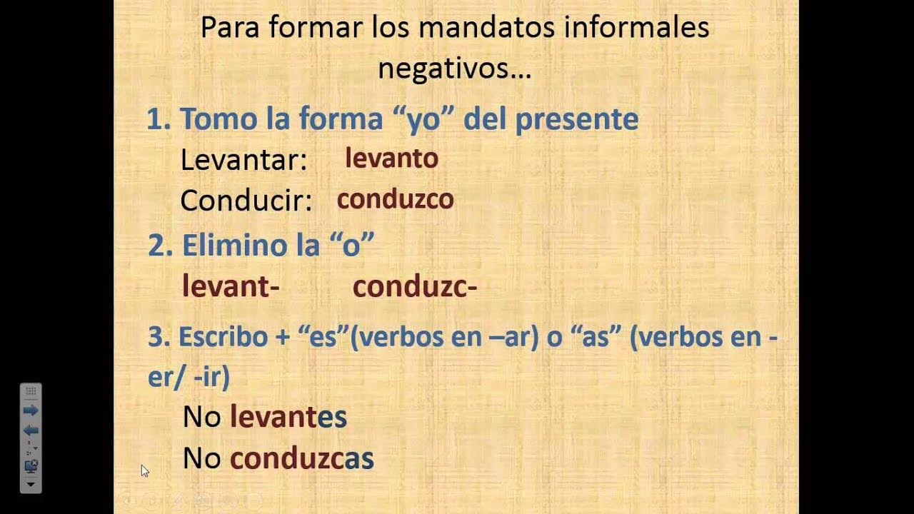 Chapter 2: Los mandatos formales y informales - YouTube