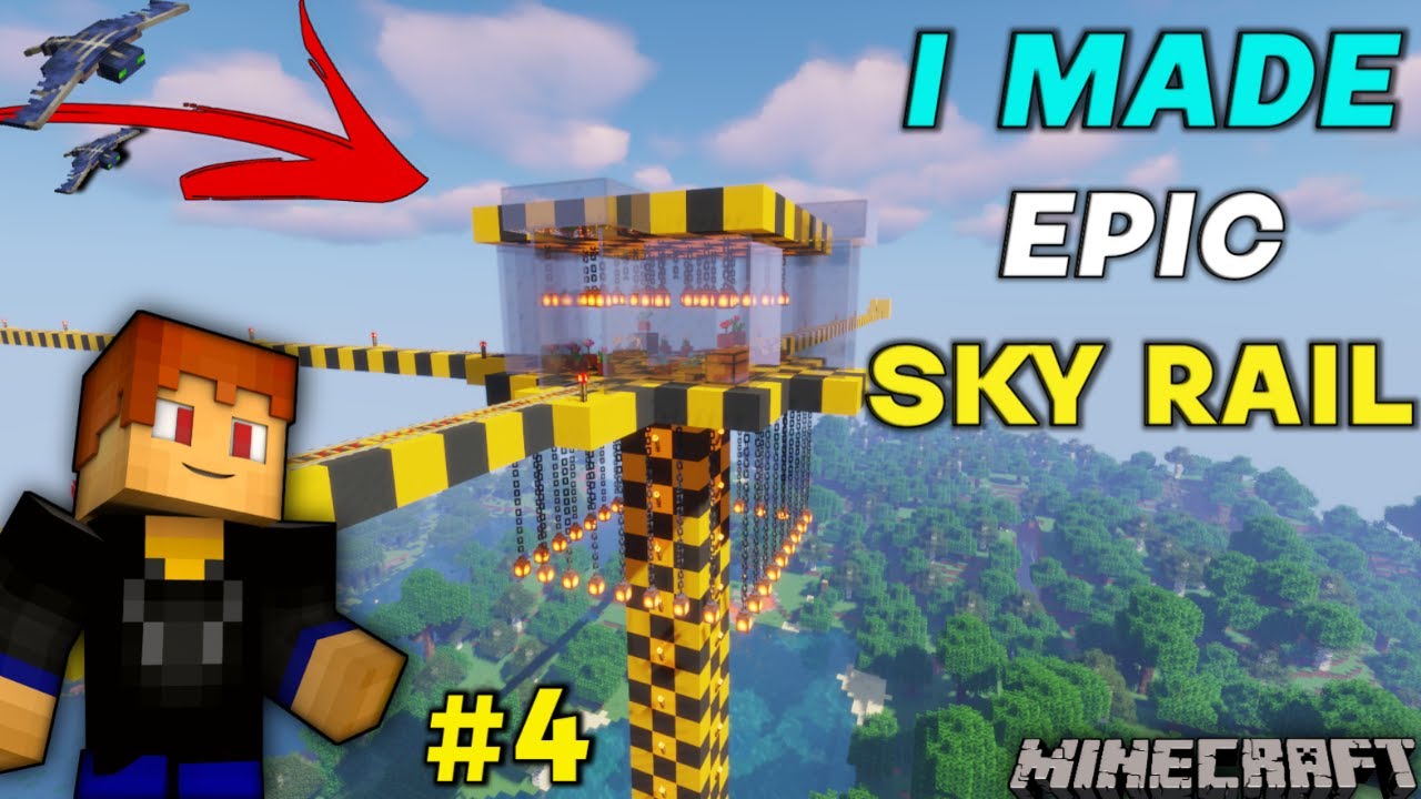 I Made/Build Epic Sky Rail For Traveling in Air 🥰😉 In Minecraft Java ...