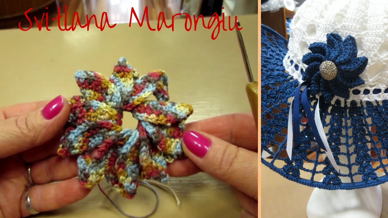 Tutorial Fiore tridimensionale a spirale all'uncinetto - YouTube