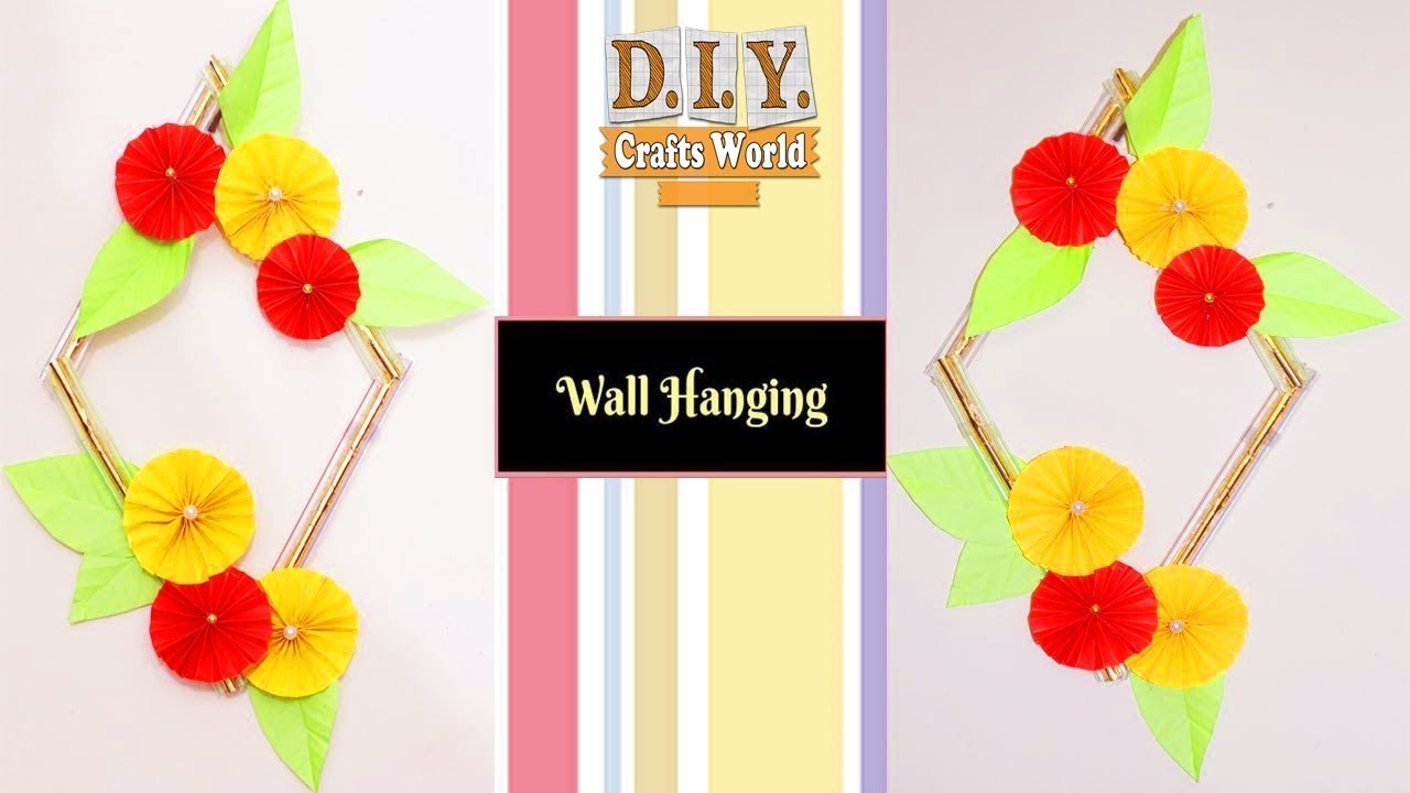 How to Make Easy Paper Wall Hanging - Wall Hanging Making Using Paper ...
